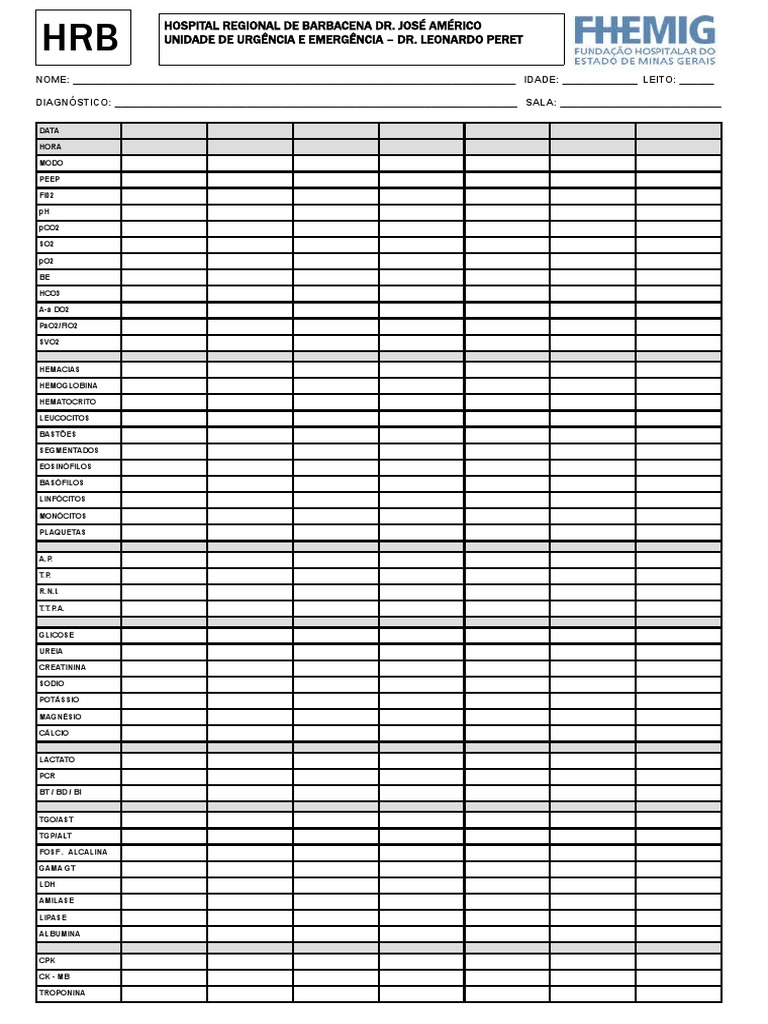 Relatório de Exames Hospitalares HRB | PDF | Bem-estar