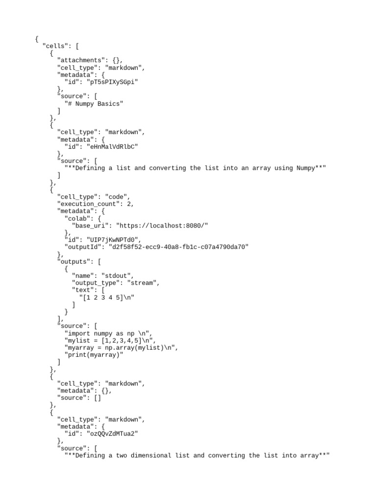 Practical On Numpy - Ipynb | PDF Practical On Numpy - Ipynb | PDF