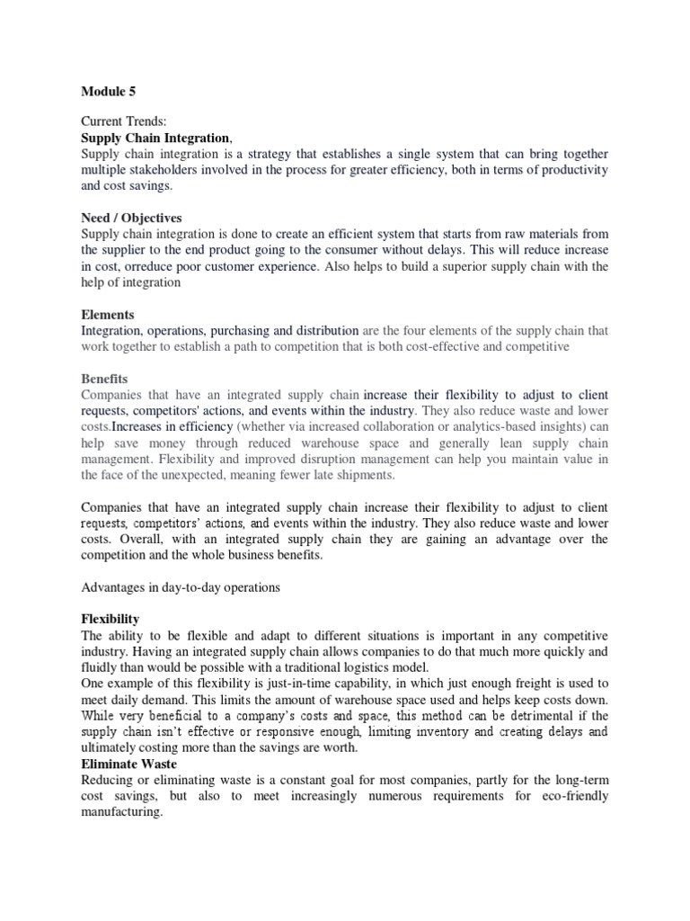 SCM Module 5 | PDF | Supply Chain | Supply Chain Management