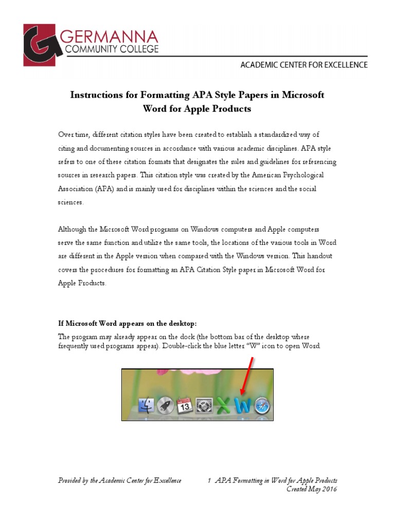 APA Formatting in Word For Apple | PDF | Computers