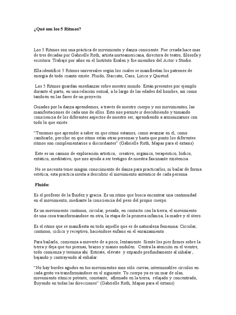 ¿Qué Son Los 5 Ritmos | PDF