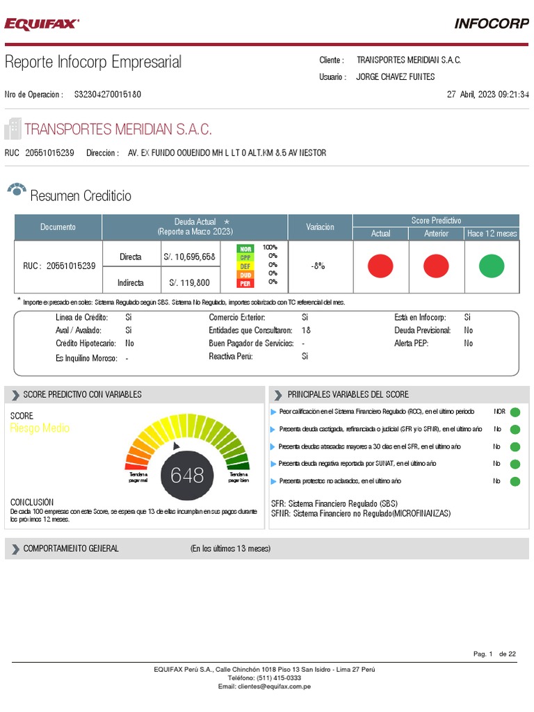 Reporte Equifax TM | PDF