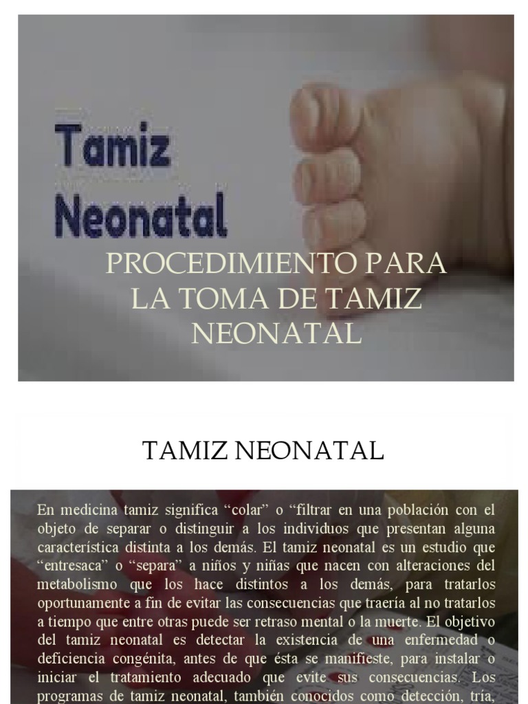 Procedimiento de Tamizaje Neonatal | PDF | Infantes | Medicina