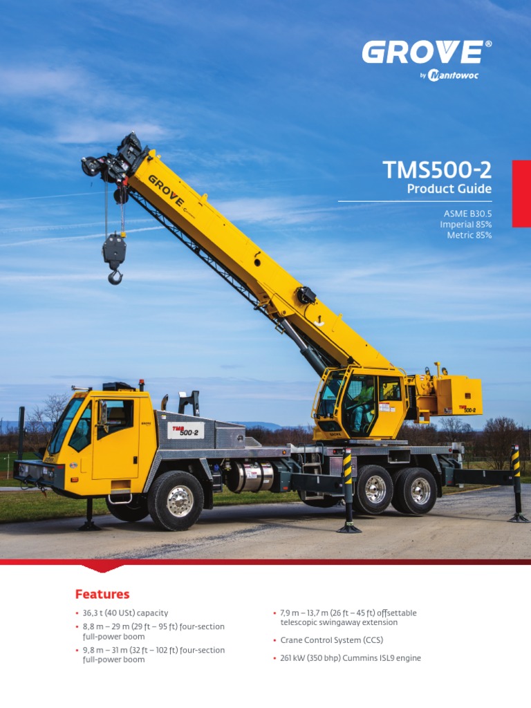 Ficha Tecnica Grua Grove TMS500-2 | PDF | Crane (Machine) | Vehicles