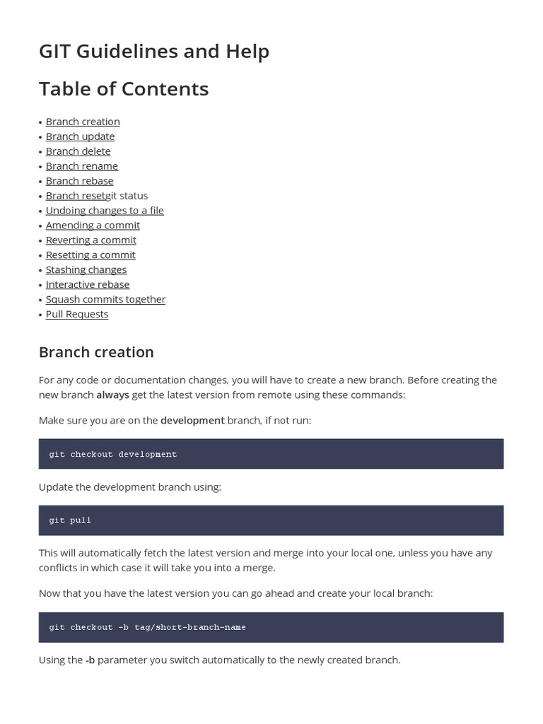 GIT Guidelines | PDF