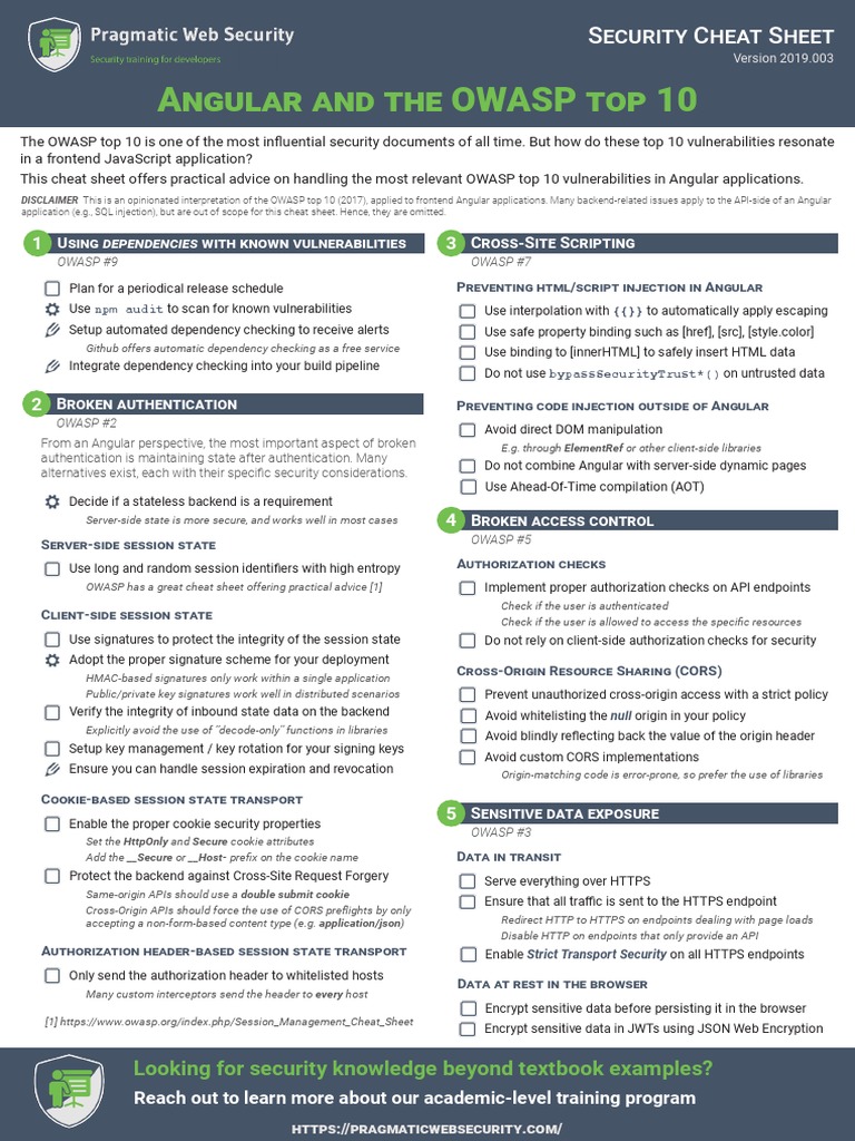 Angular Security Cheat Sheet | PDF | Http Cookie | Computer Engineering