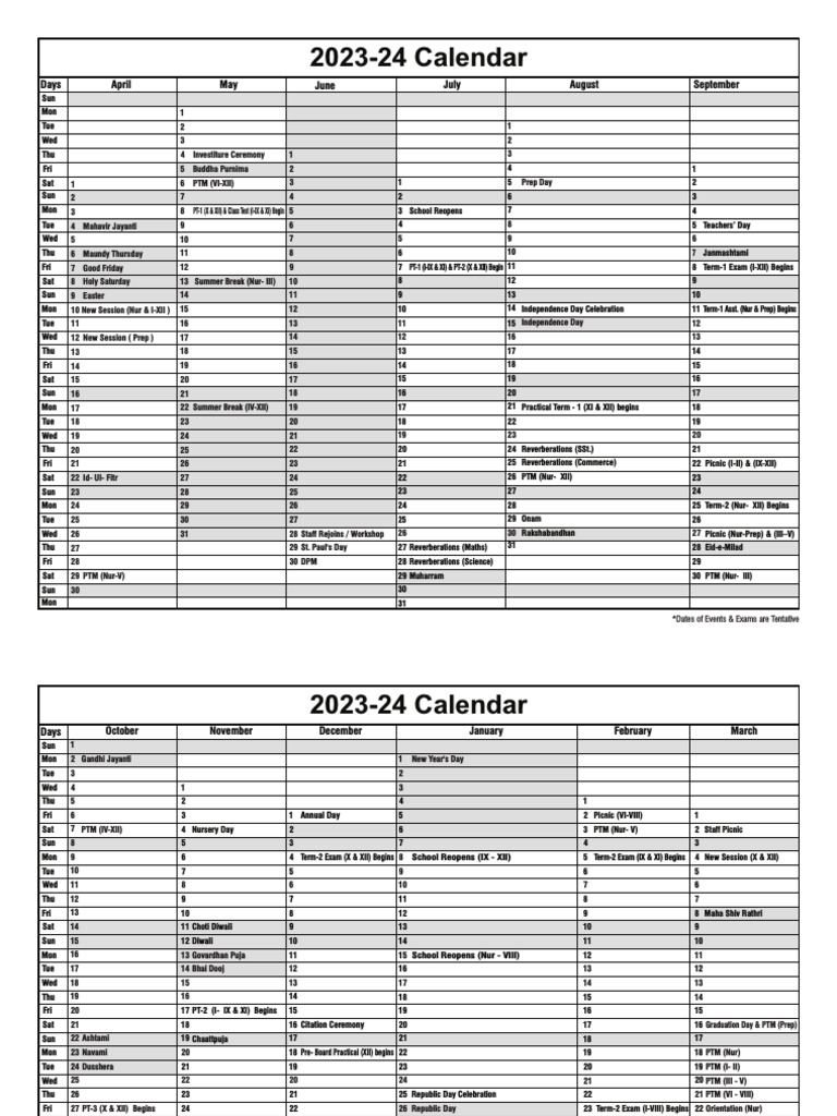 ST Pauls SDA Diary 23 24 Calendar Final 1 | PDF | Worship | Observances