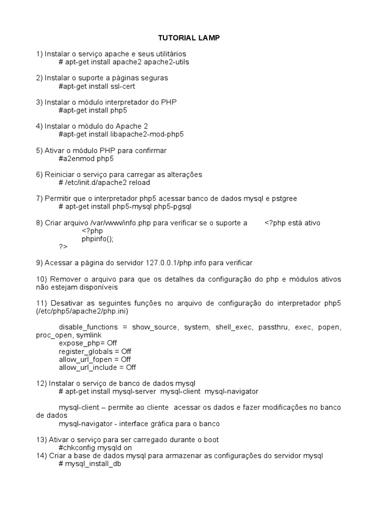 Tuto Lamp | PDF | Servidor HTTP Apache | Senha