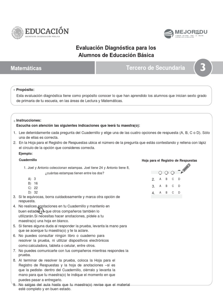 Prueba - 3ro - Sec - Primera Parte | PDF