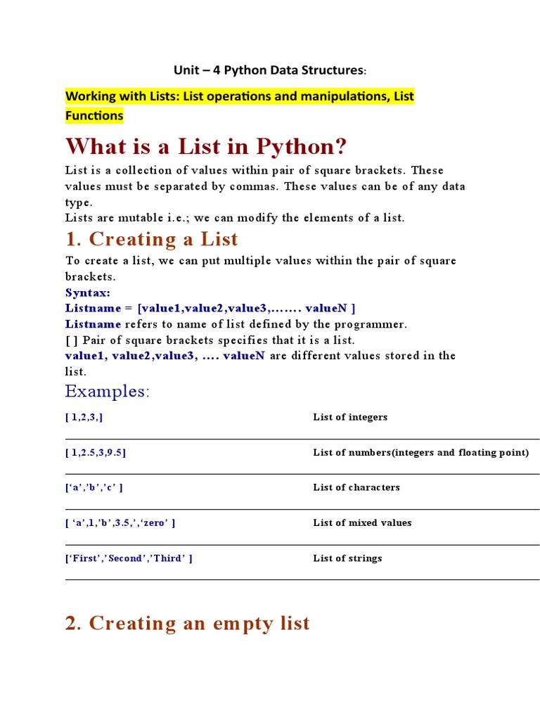 Python Unit4 Pdf 