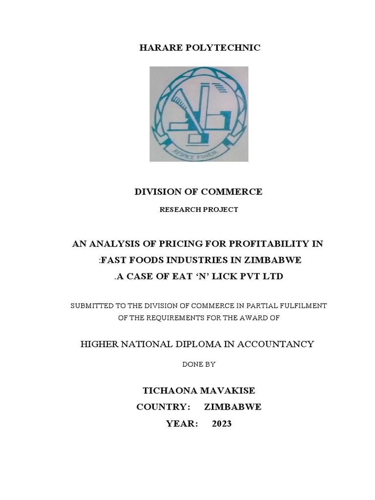 Pricing Strategies in Zimbabwe Fast Food | PDF | Business
