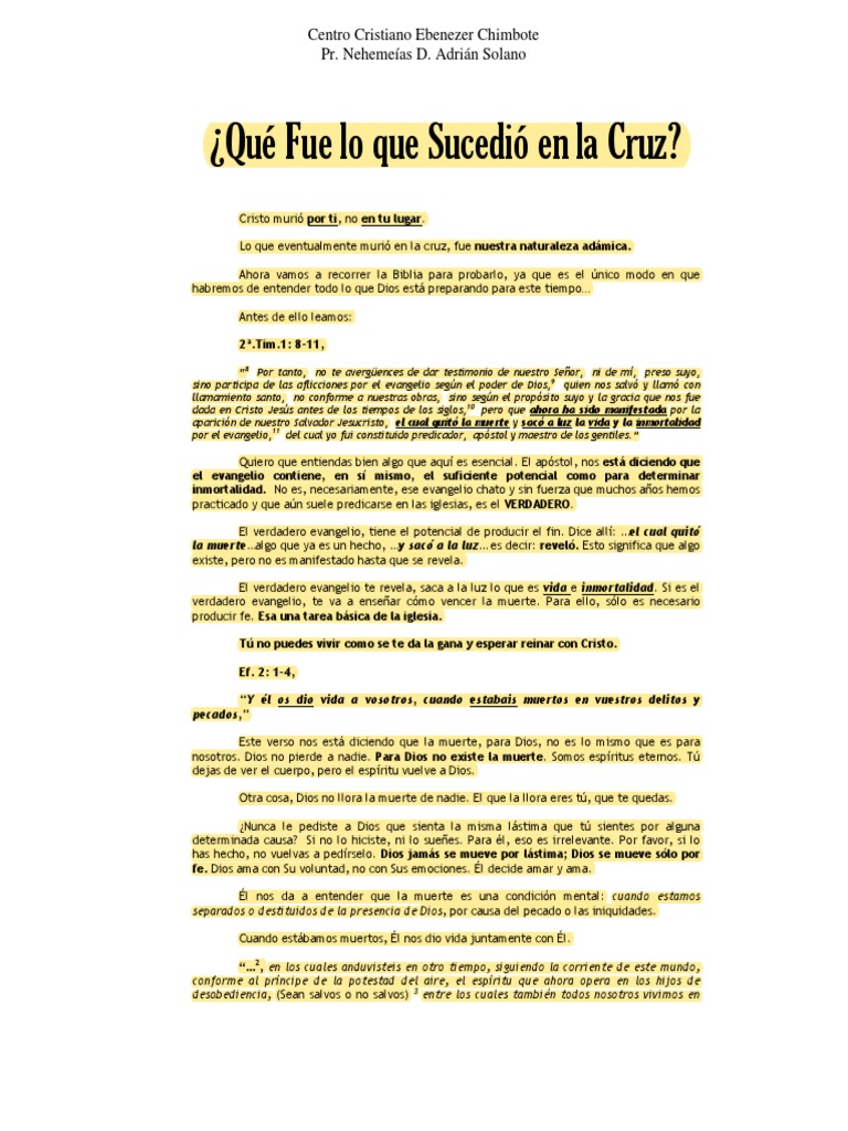 14 Que Fue Lo Que Sucedio en La Cruz | Descargar gratis PDF | Cristo (título) | Jesús