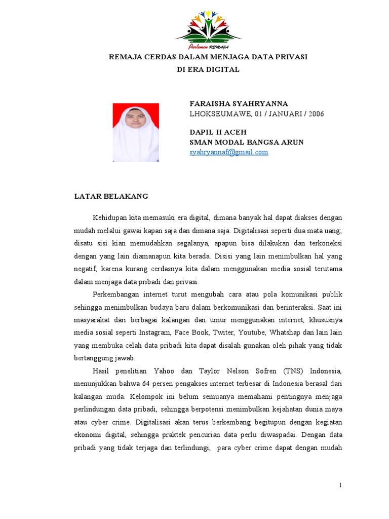 Essay Parlemen Remaja Tahun 2022 | PDF