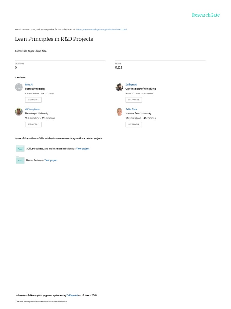 Lean Principleas in R&D Projects | PDF