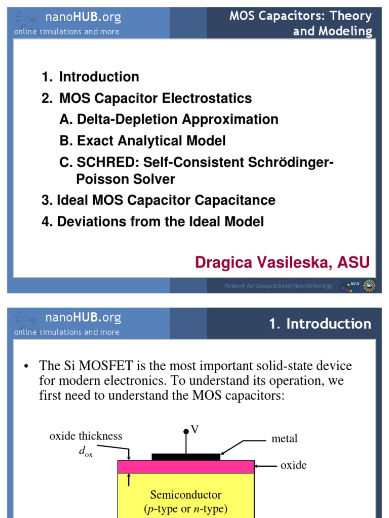 Mos Tutorial | PDF | Mosfet | Capacitor