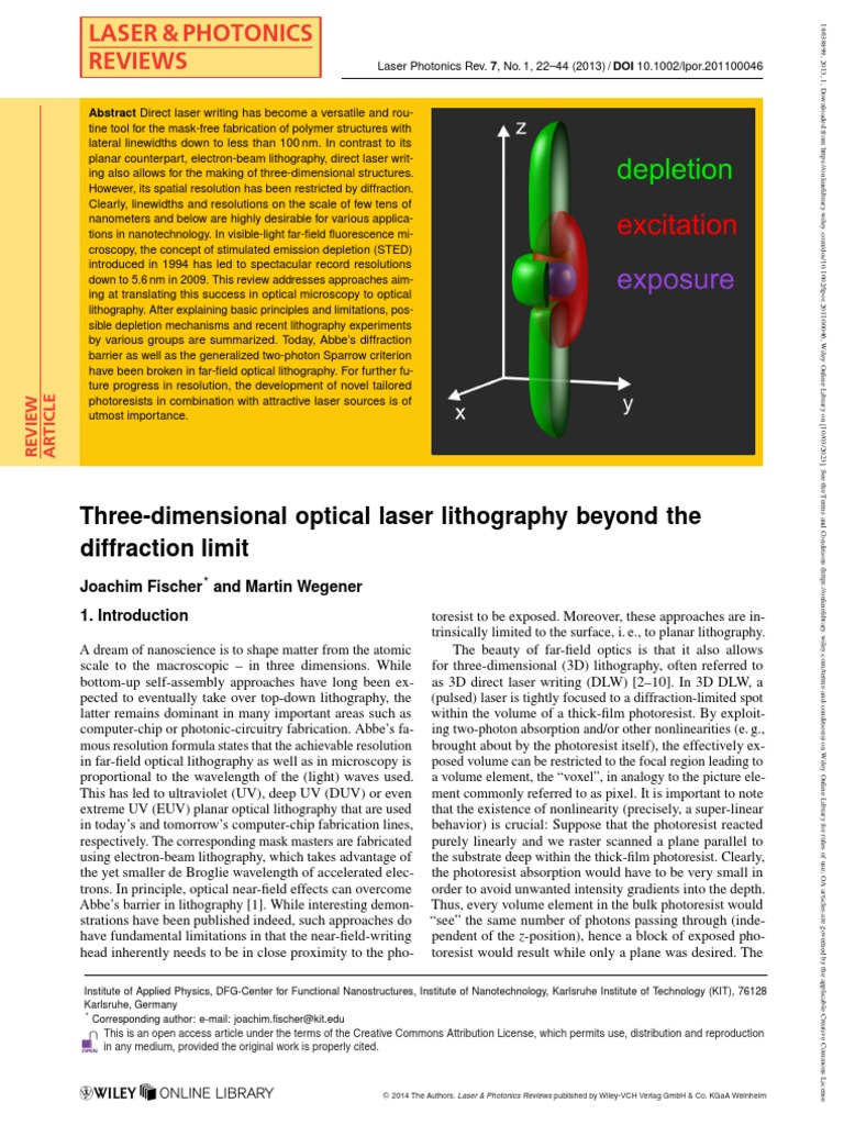 Laser Photonics Reviews - 2012 - Fischer - Three Dimensional Optical ...