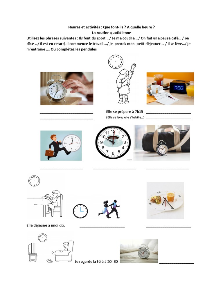 heure-activites-et-routine-quotidienne | PDF