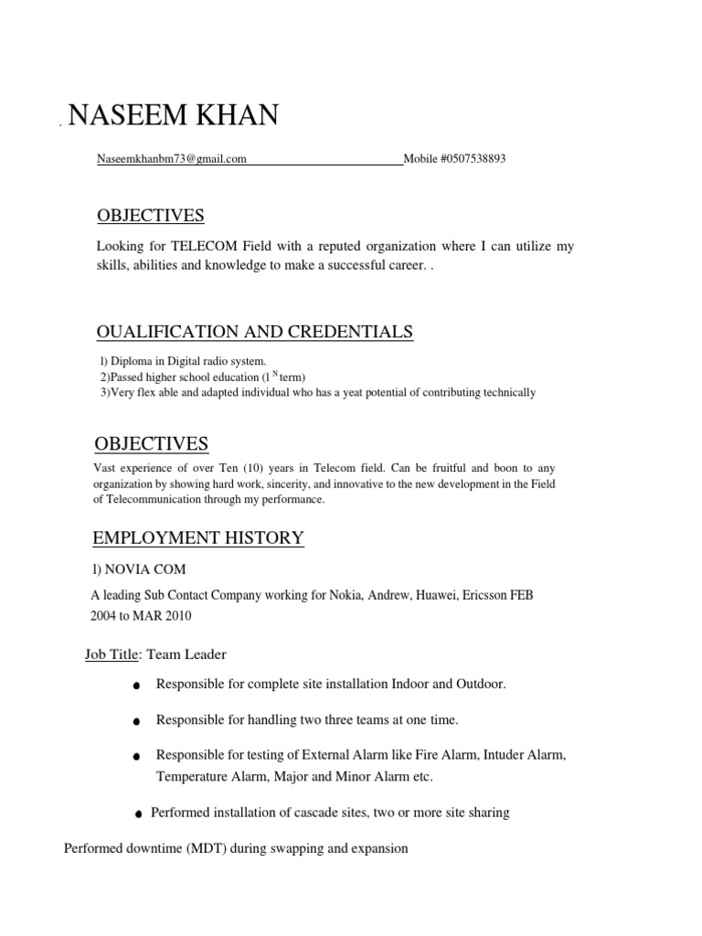 Naseem CV | PDF | Technology & Engineering