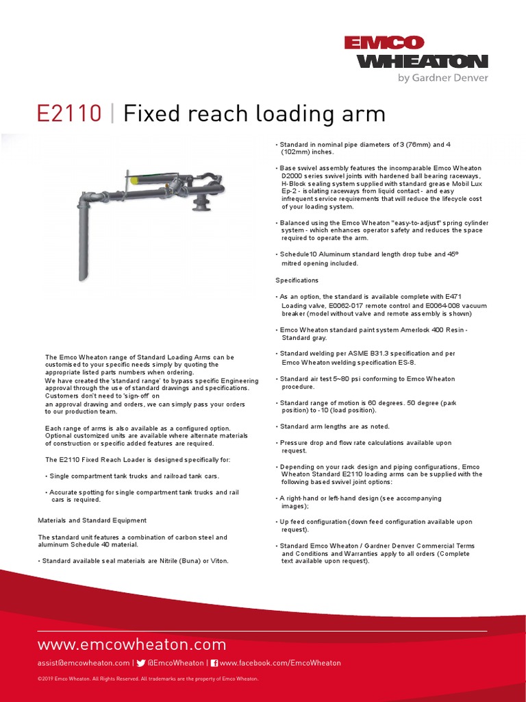Emco Wheaton Brazos de Carga Terrestre | PDF | Pipe (Fluid Conveyance ...