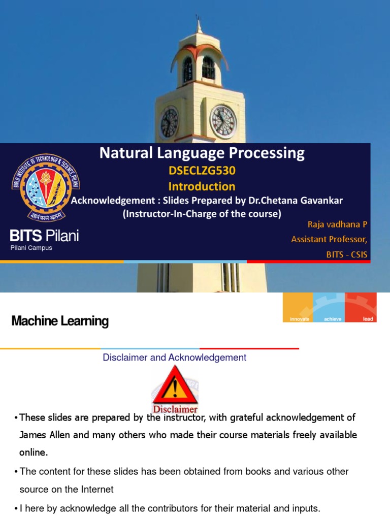Natural Language Processing Course Overview | PDF