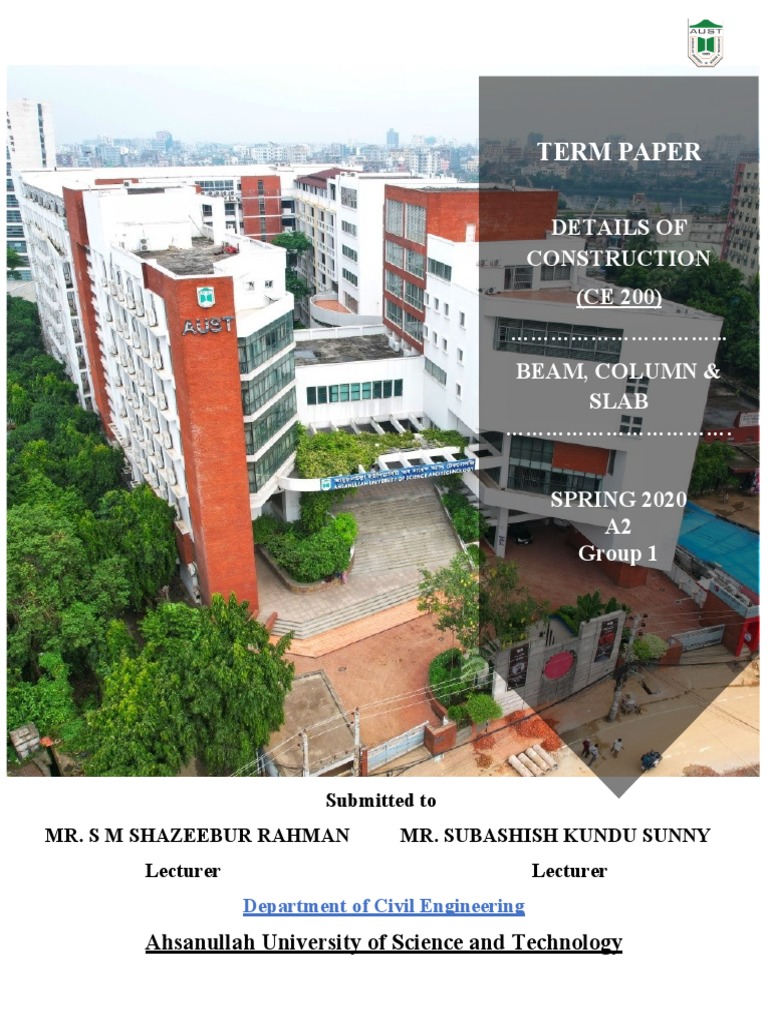 TERM PAPER - BEAM, COLUMN & SLAB | PDF