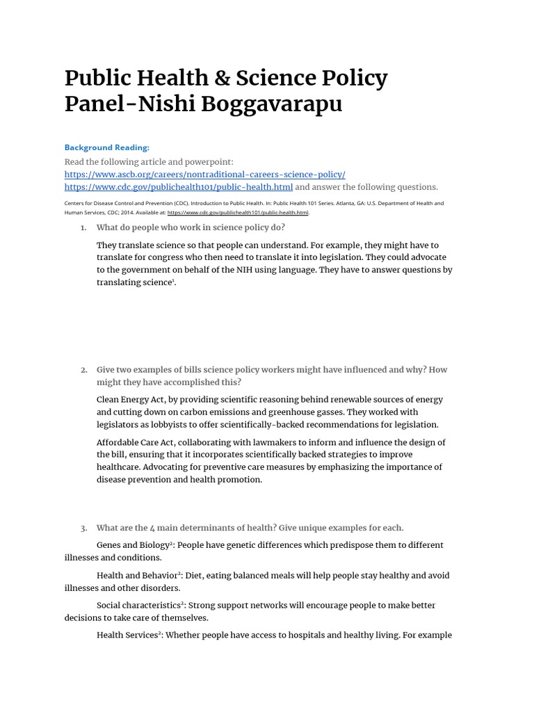 Science Policy - Public Health | PDF | Preventive Healthcare | Health Care