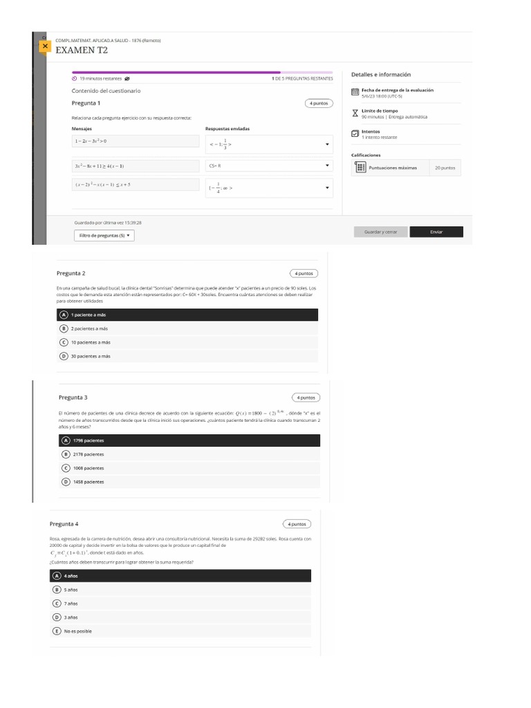T2 Complementos de Matemática Aplicada A La Salud | PDF