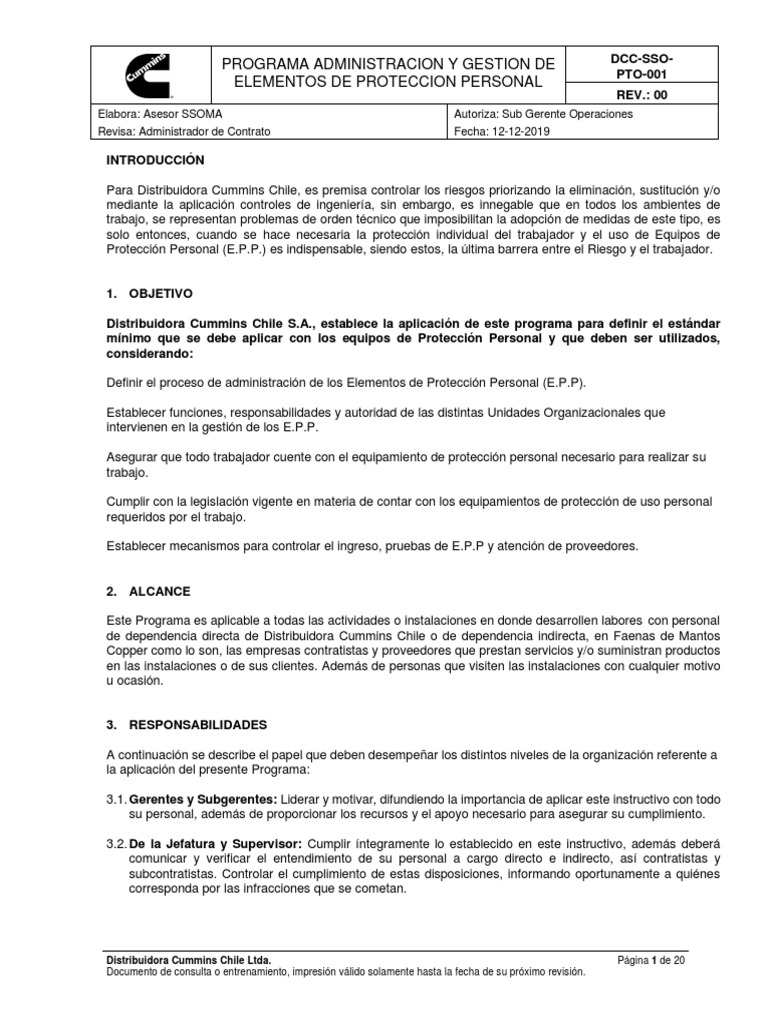 Programa EPP - Personal de Servicio | PDF