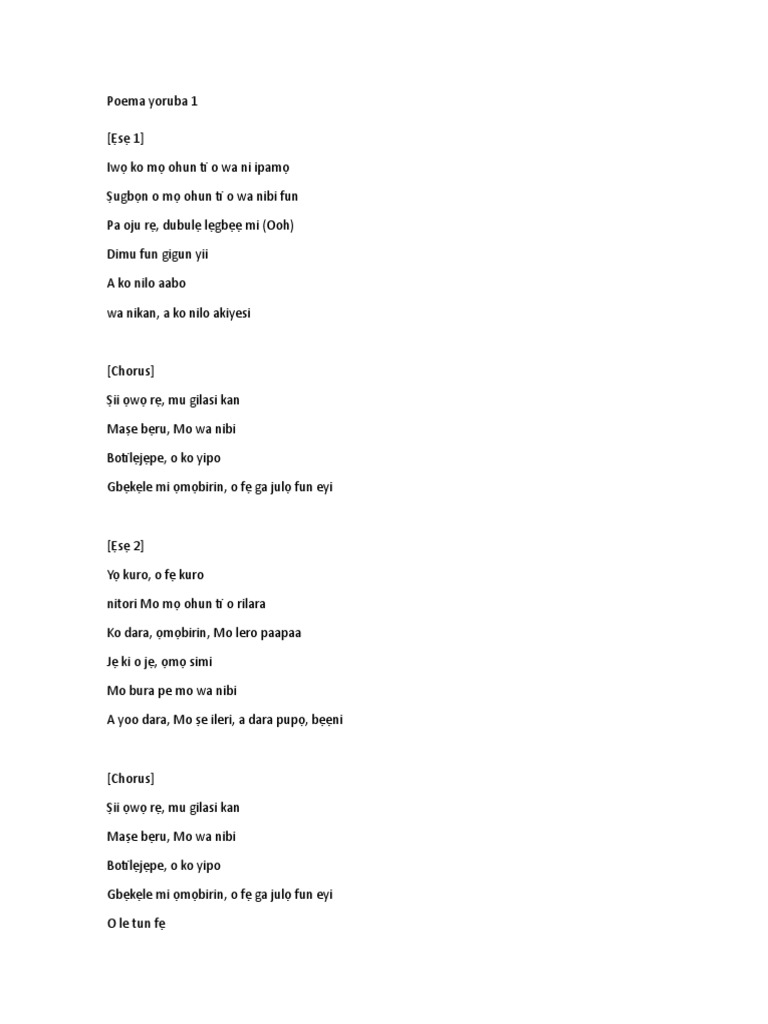 Poema Yoruba 1 | PDF