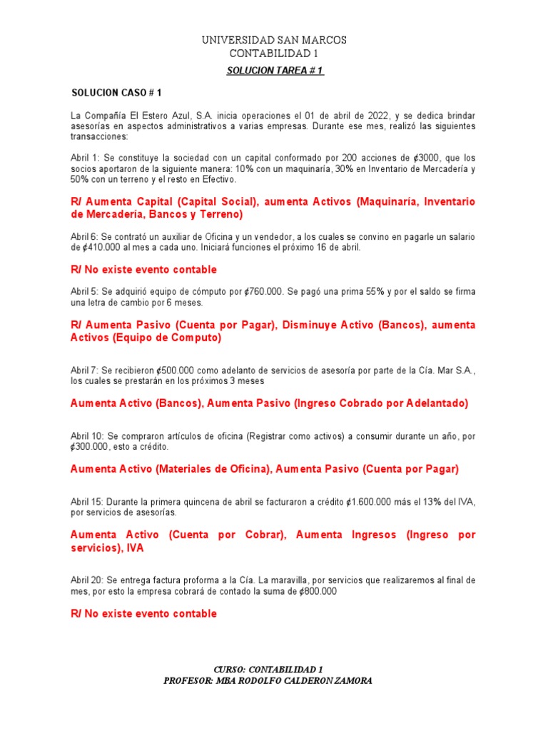 Solución Caso # 1 y 2 TAREA N. 1 (Conta 1 Virtual) | Descargar gratis ... Solución Caso # 1 y 2 TAREA N. 1 (Conta 1 Virtual) | Descargar gratis ...