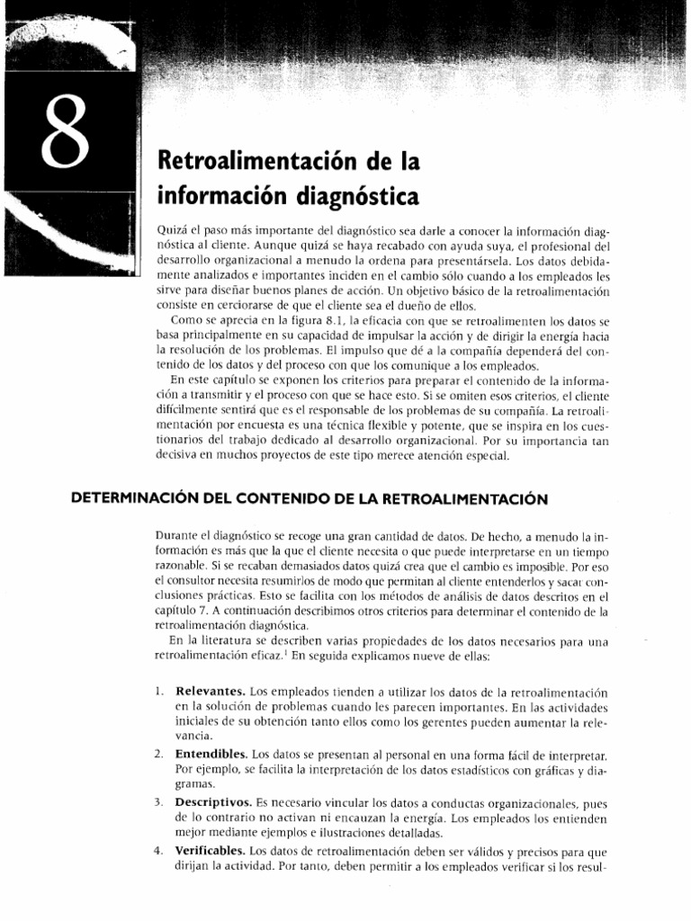 Retroalimentación de La Información Diagnóstica CAP 8 | PDF