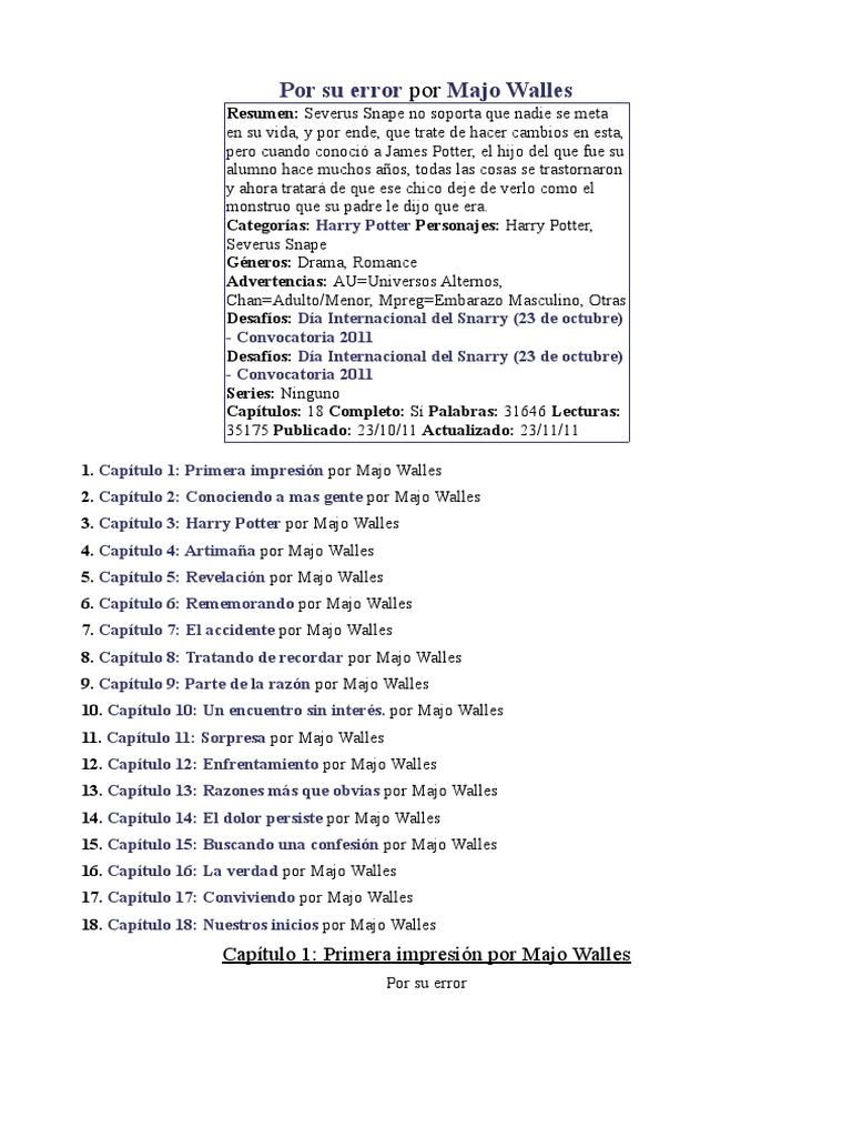 Por Su Error - Majo Walles | PDF