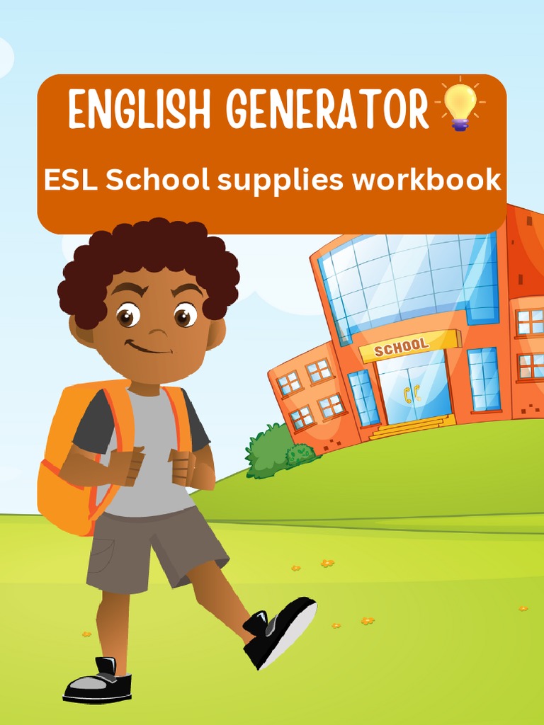 Fun and Colorful Kindergarten Workbook ESL School Supplies Worksheets ...