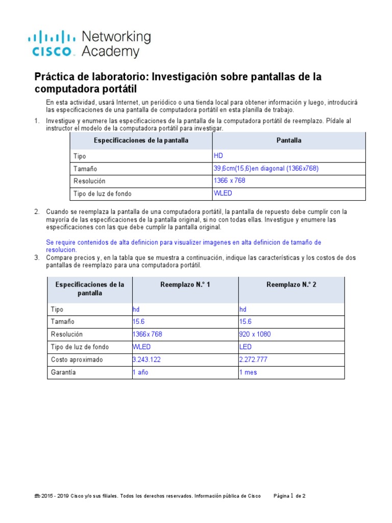 7 3 2 4 Lab Research Laptop Screens Pdf Resolución De Pantalla