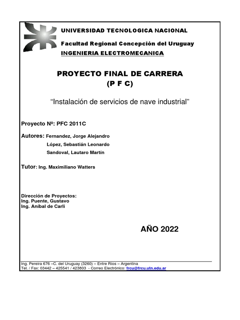 Pfc-2011c - Instalación de Servicios de Nave Industrial | PDF | Tecnología