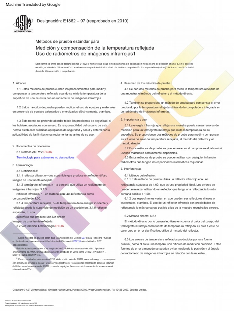 Astm E1862 972010 | PDF