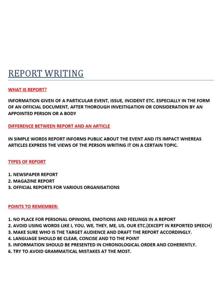 10. REPORT WRITING | PDF