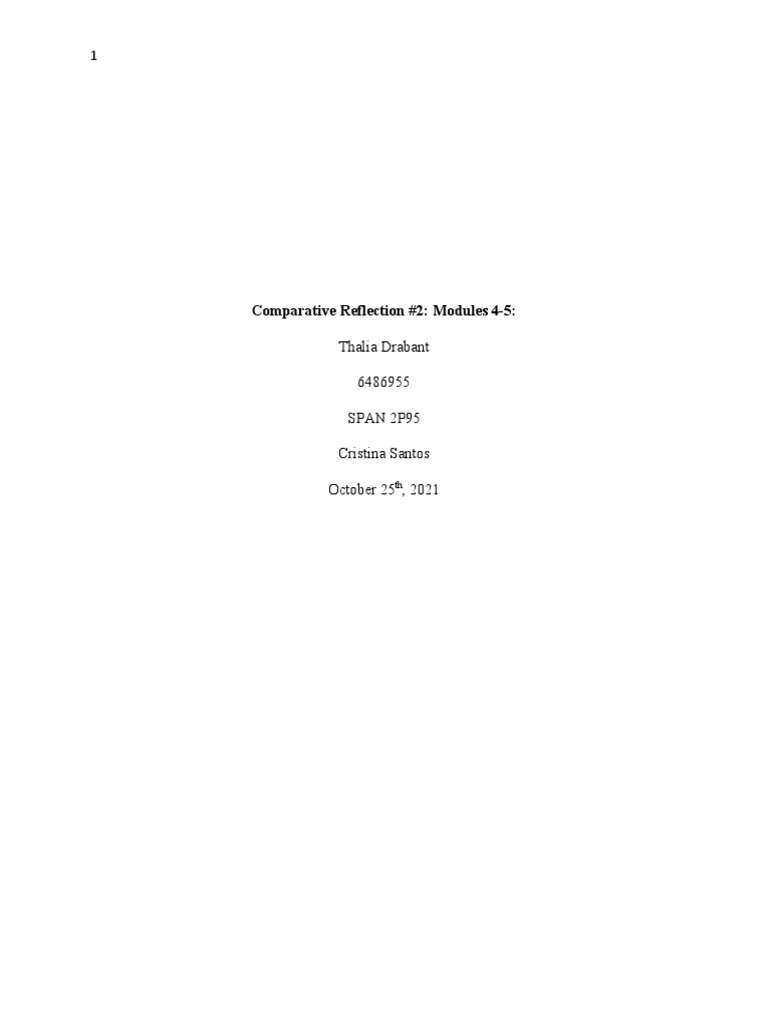 Comparative Reflection - Modules 4-5 | PDF