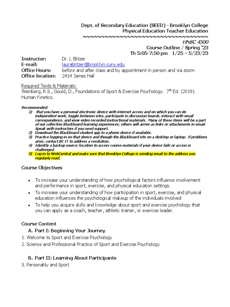 Sport & Exercise Psychology Course Guide | PDF | Psychology