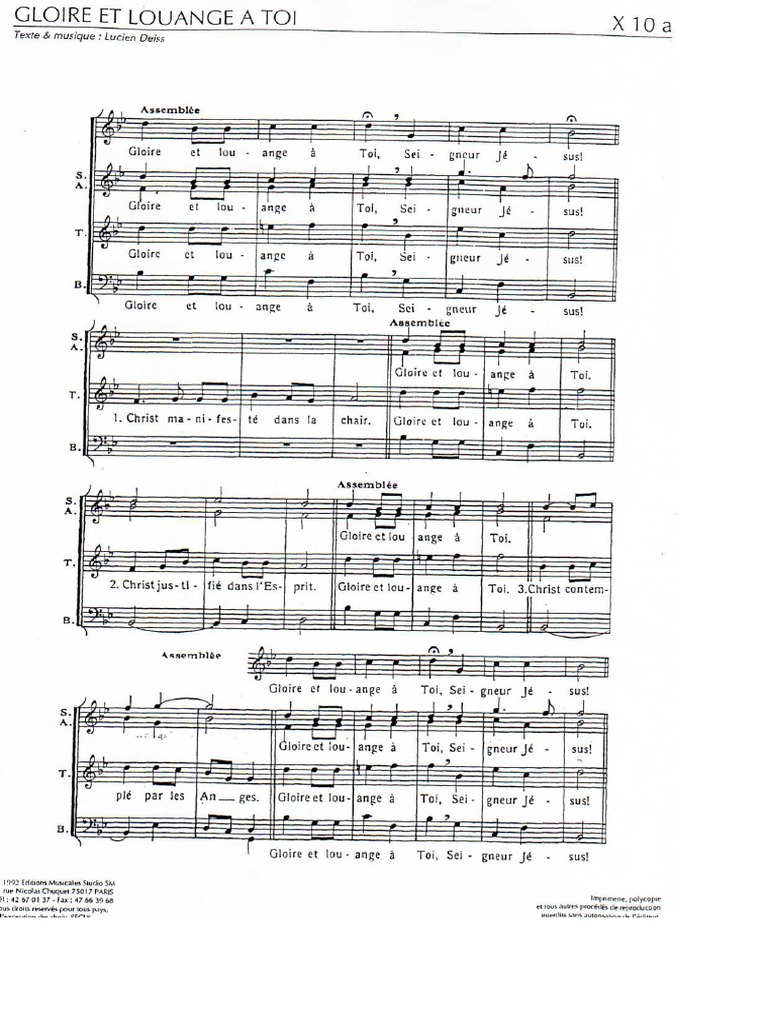 X10a Gloire Et Louange À Toi 184 | PDF