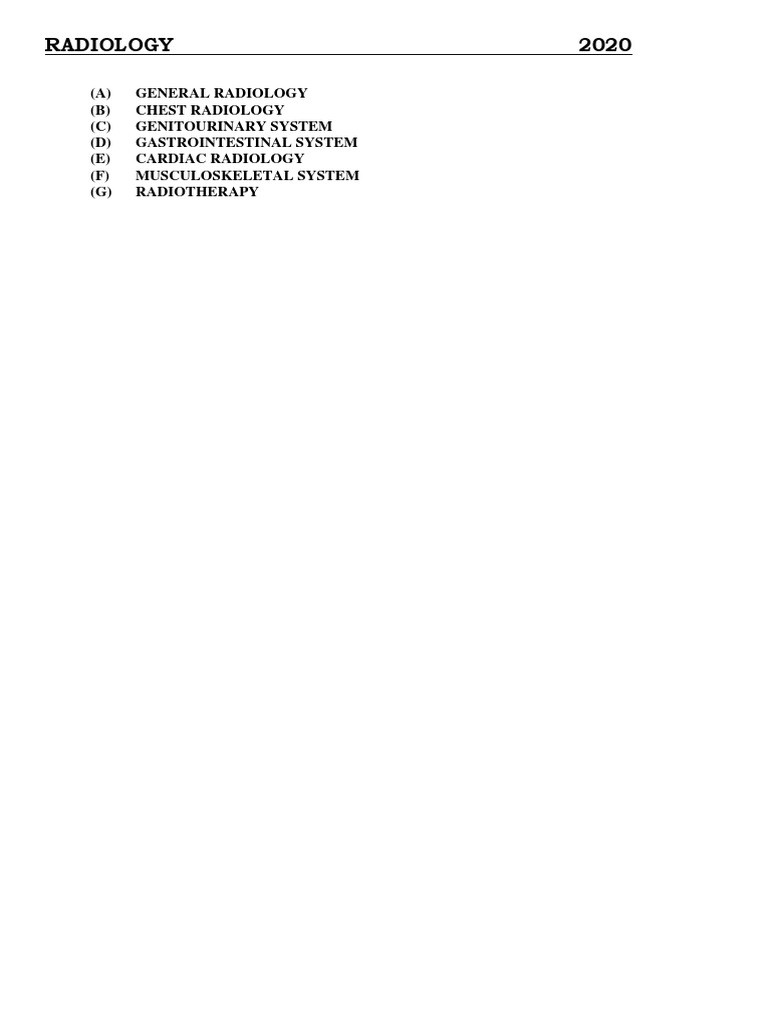 Radiology Notes 2021 | PDF