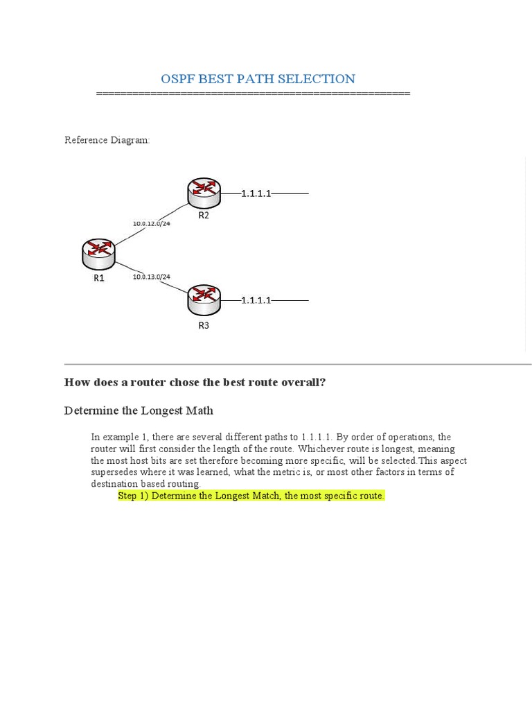 Ospf-Best-Path Selection | PDF Ospf-Best-Path Selection | PDF
