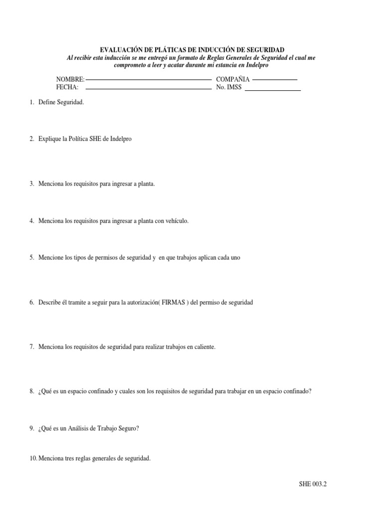 Inducción a la Seguridad en Indelpro | PDF