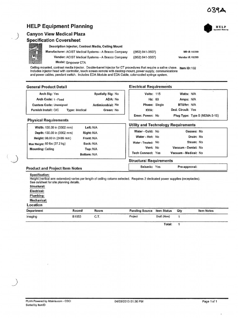 CT Ceiling Injector | PDF