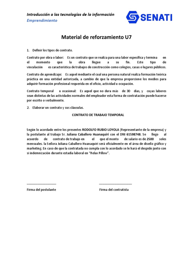 Material de Reforzamiento U7 | PDF