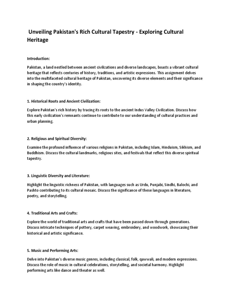 Exploring Pakistan's Cultural Heritage | PDF | Pakistan