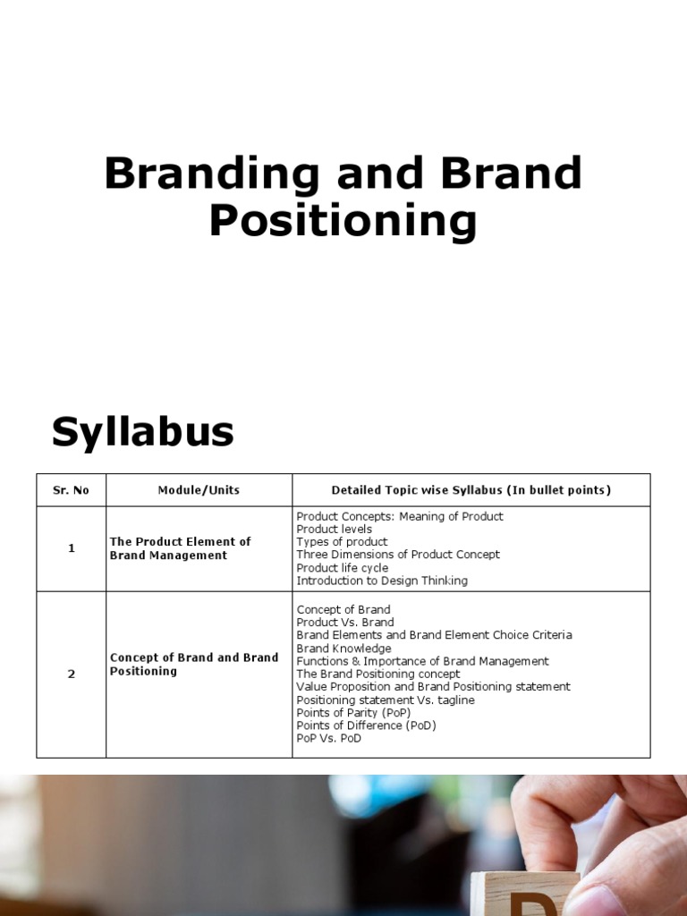 Session 2 - Concept of Brand and Brand Positioning | PDF | Brand ...