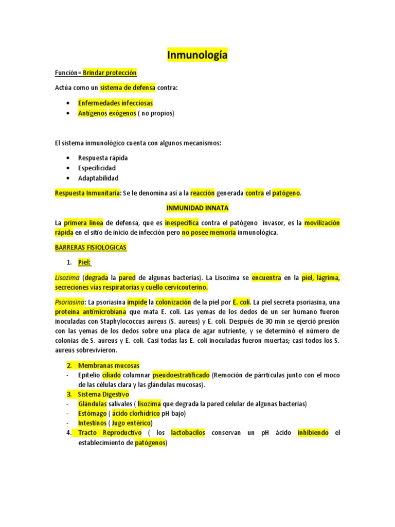 Inmunología Resumen | PDF