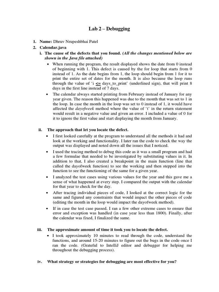 Lab 2 - Debugging | Download Free PDF | Software Industry | Computer Programming