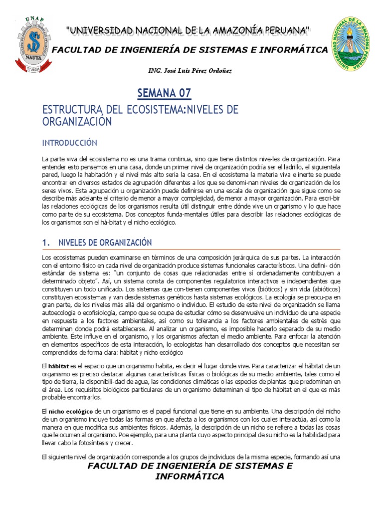 Semana 7 Ecologia | PDF | Entorno natural | Habitat
